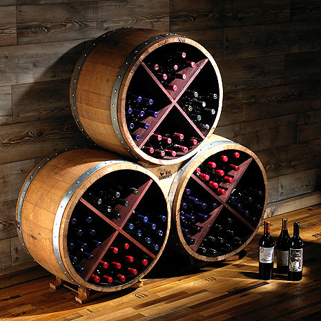 Reclaimed Half Barrel X Wine Rack (Set of 3) - Wine Enthusiast Reclaimed Half Barrel X Wine Rack (Set of 3) - Wine Enthusiast